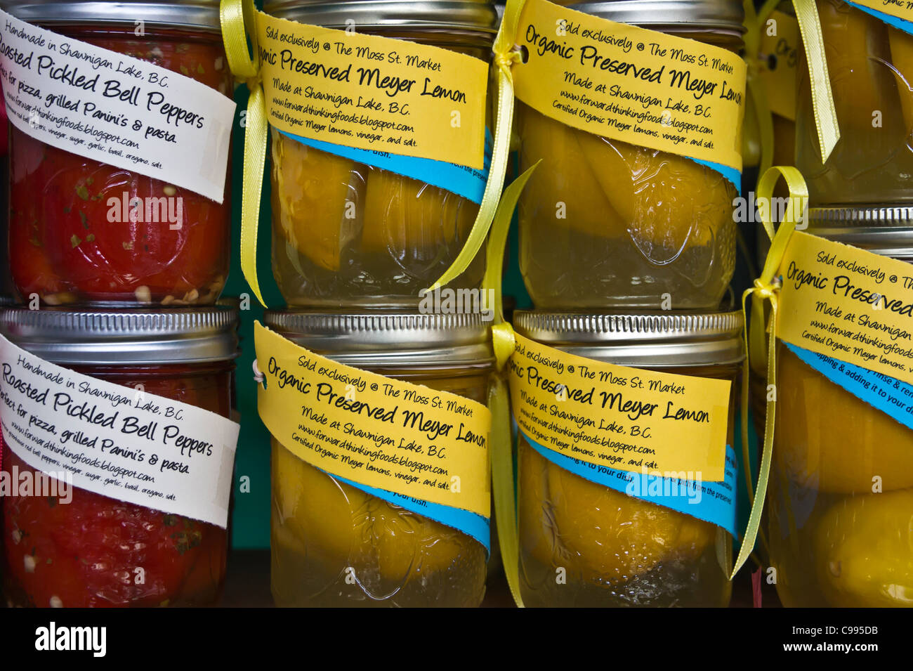 home made pickles farmers' market Stock Photo - Alamy