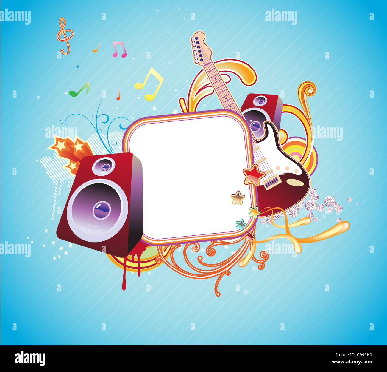 illustration of music abstract frame Stock Photo - Alamy