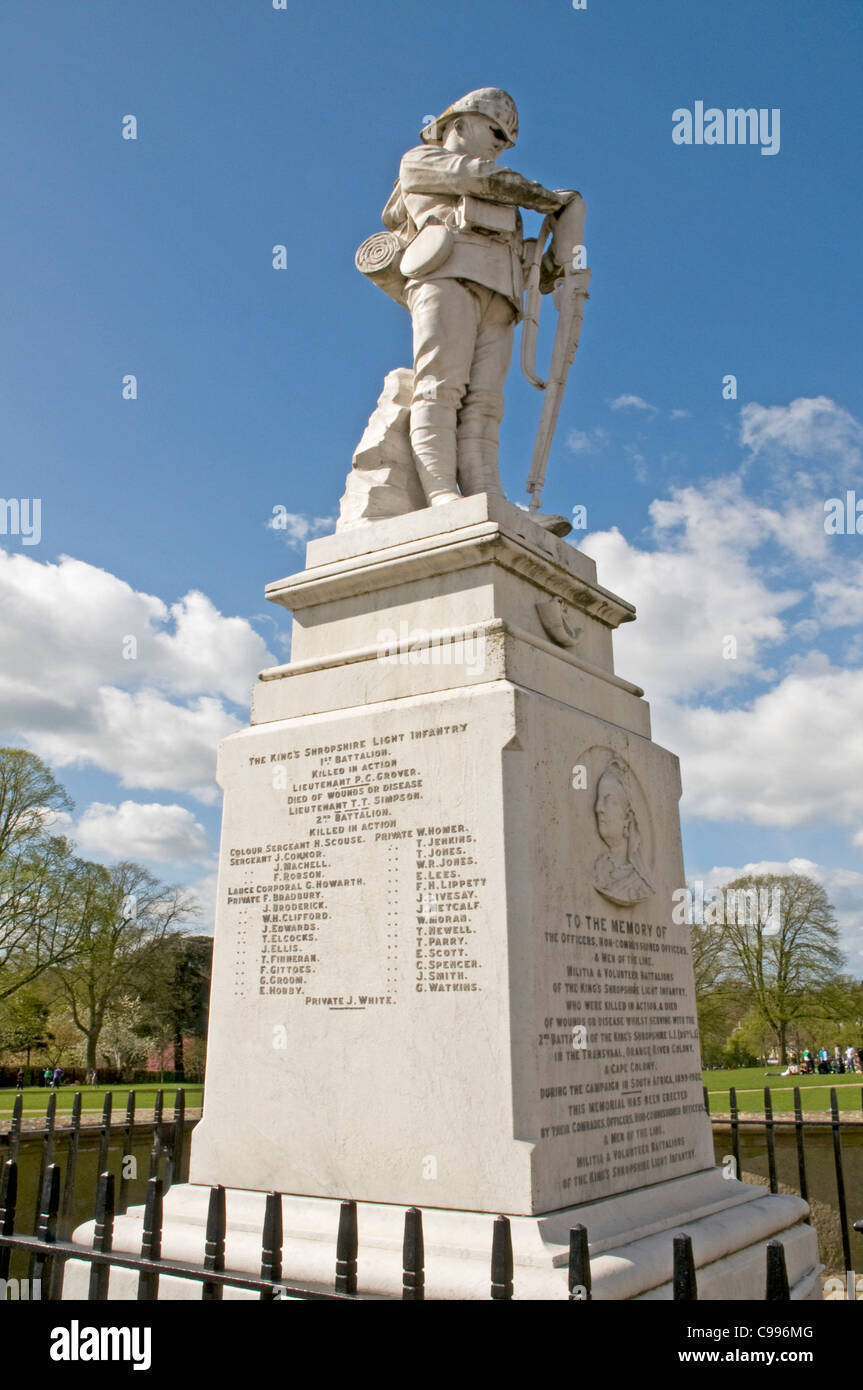 Boer War memorial statue in Shrewsbury, Shropshire Stock Photo - Alamy