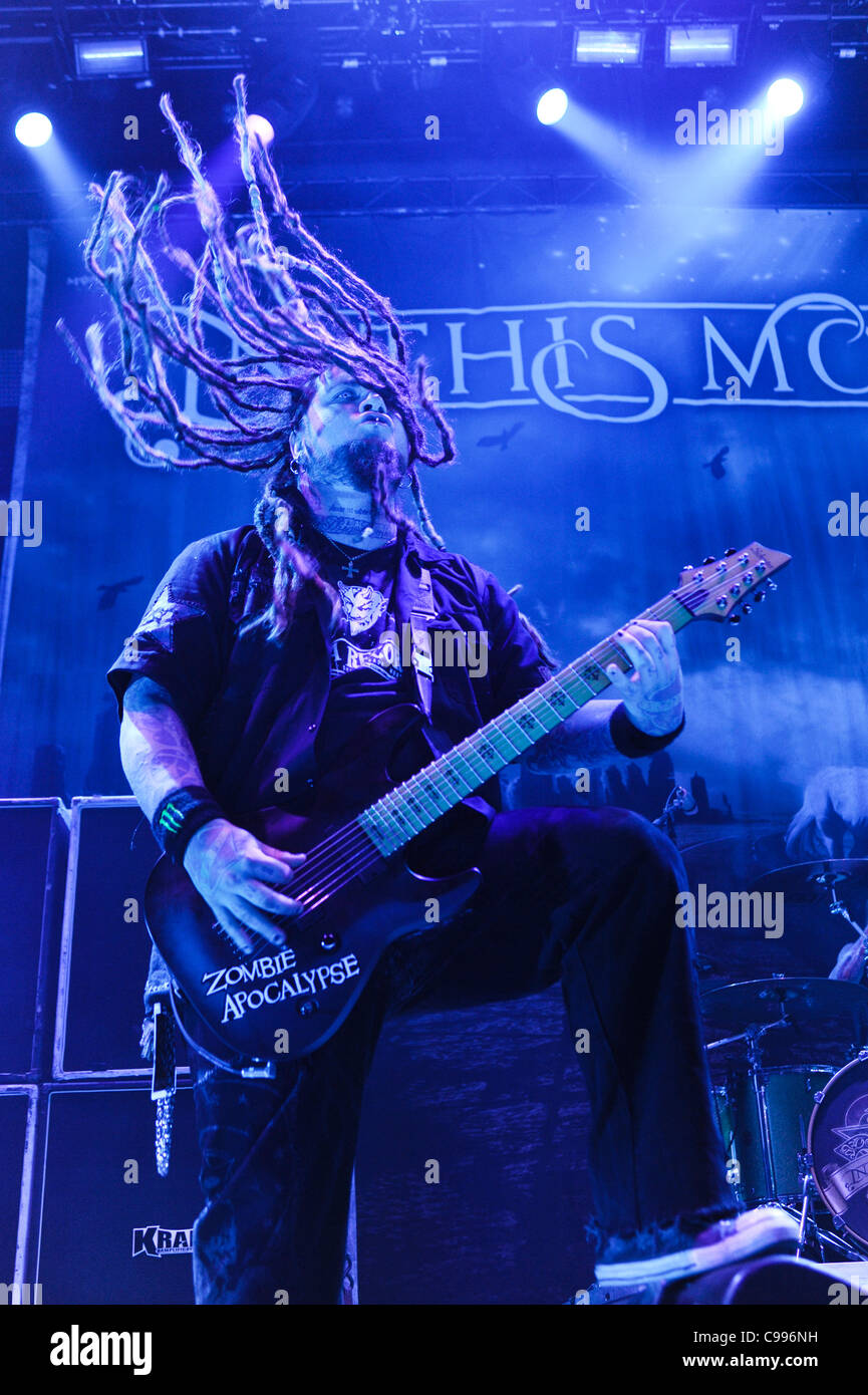 Guitarist Chris Howorth of In This Moment performs on stage at Portland ...