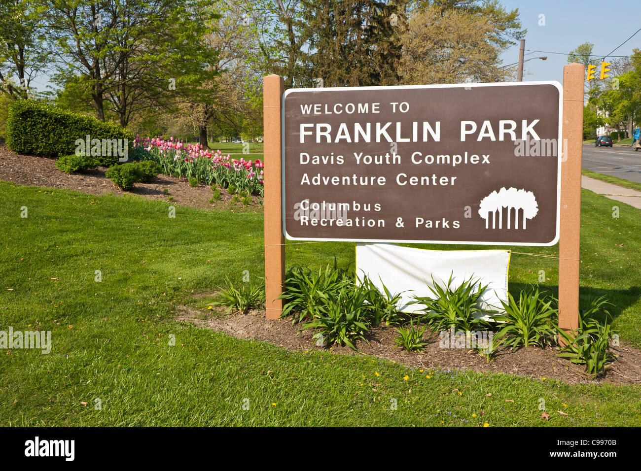 Sign near entrance to Franklin Park in Columbus, Ohio Stock Photo - Alamy