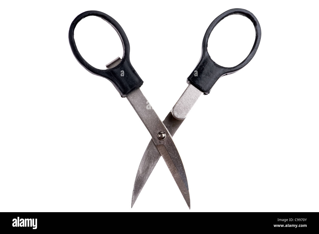 object on white - tool folding scissors Stock Photo - Alamy