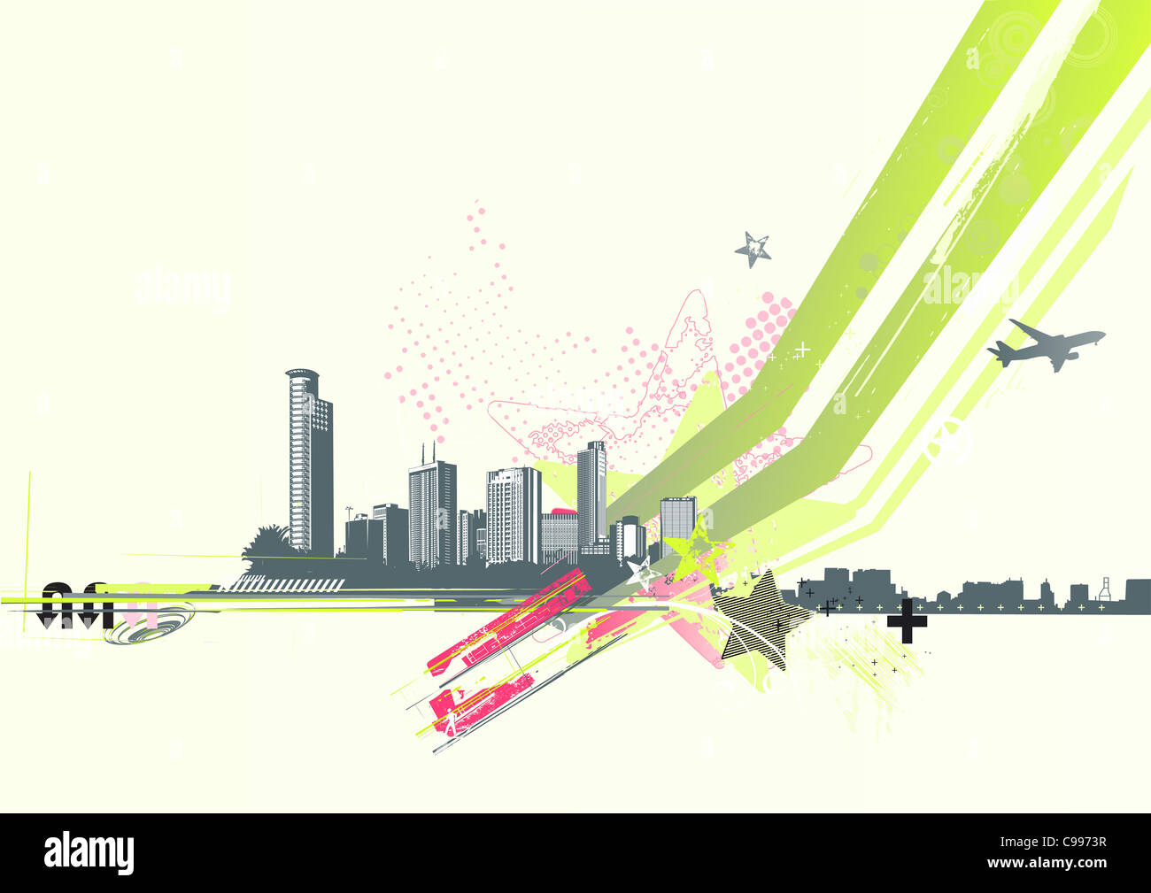 illustration of style urban background Stock Photo - Alamy