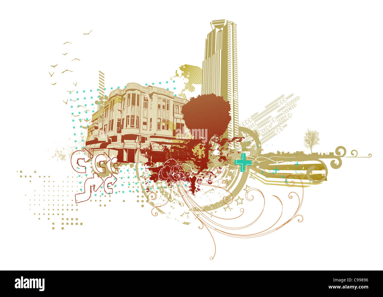 illustration of style urban background Stock Photo - Alamy