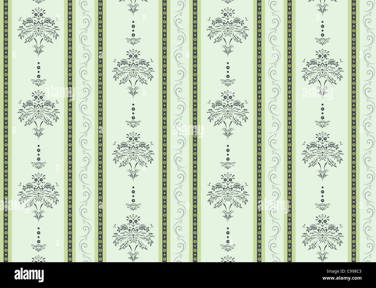 illustration of elegant Victorian retro motif wallpaper Pattern Stock ...