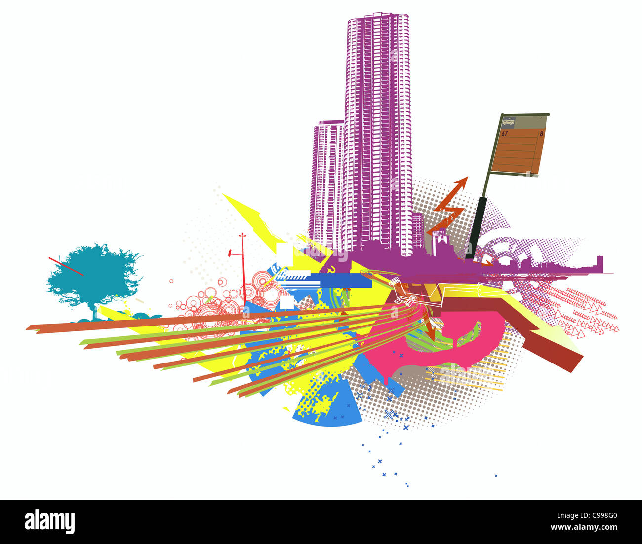 illustration of style urban background Stock Photo - Alamy