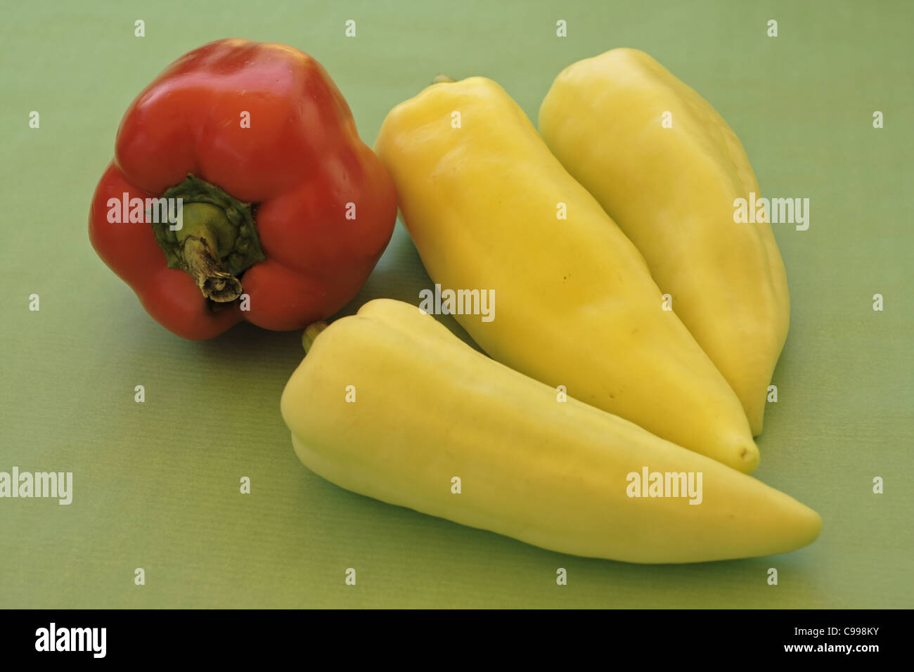paprika on the green background Stock Photo - Alamy
