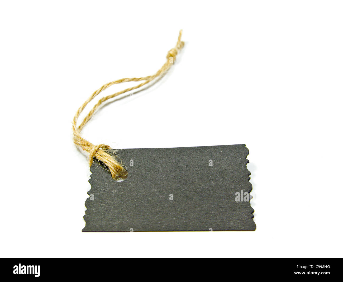 blank price tag tied with a string isolated on a white background Stock ...