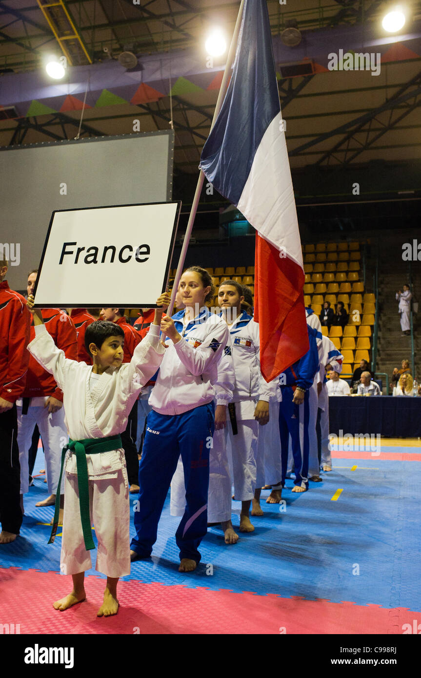 The French team takes part in the 2011 European Traditional Karate ...