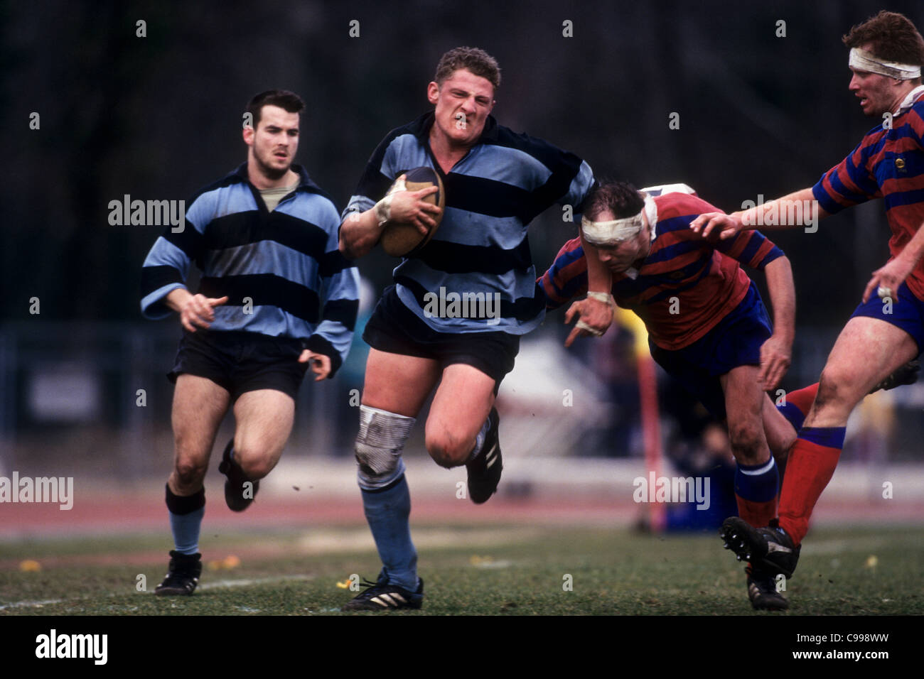 Rugby match action Stock Photo - Alamy