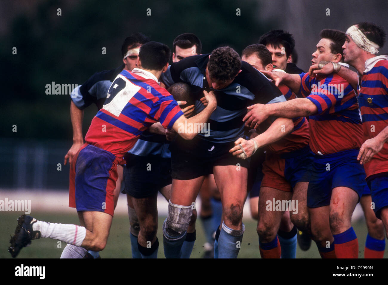 Rugby match action Stock Photo - Alamy