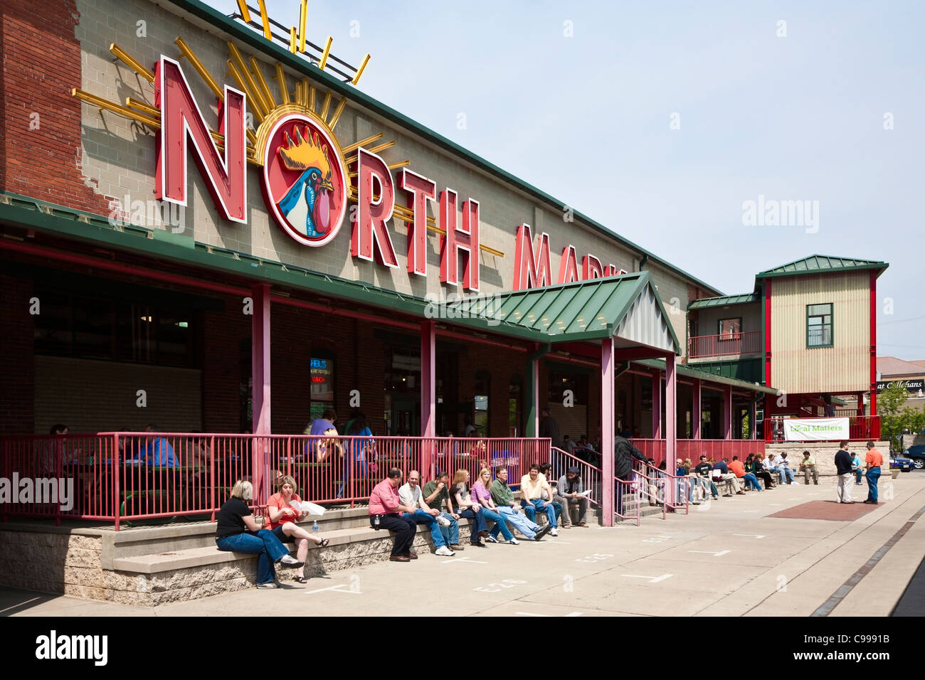 Local business people enjoy lunch at North Market public market in ...