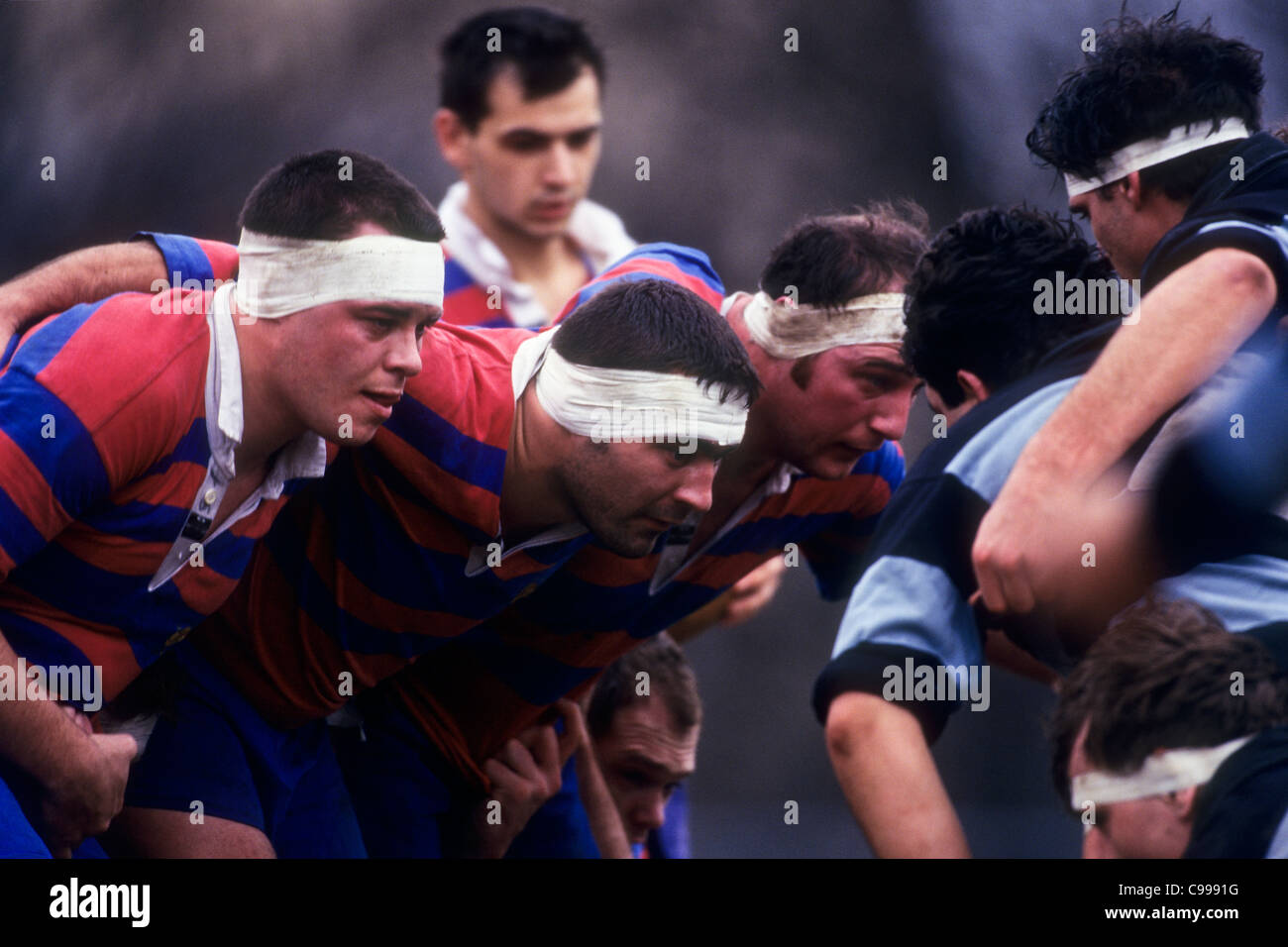 Rugby match action Stock Photo - Alamy