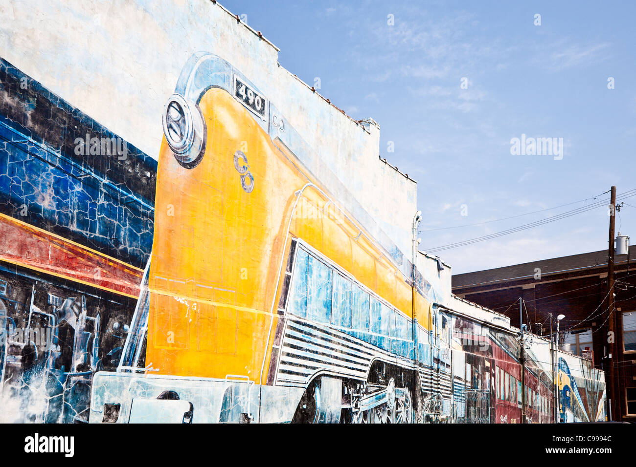Train mural hi-res stock photography and images - Alamy