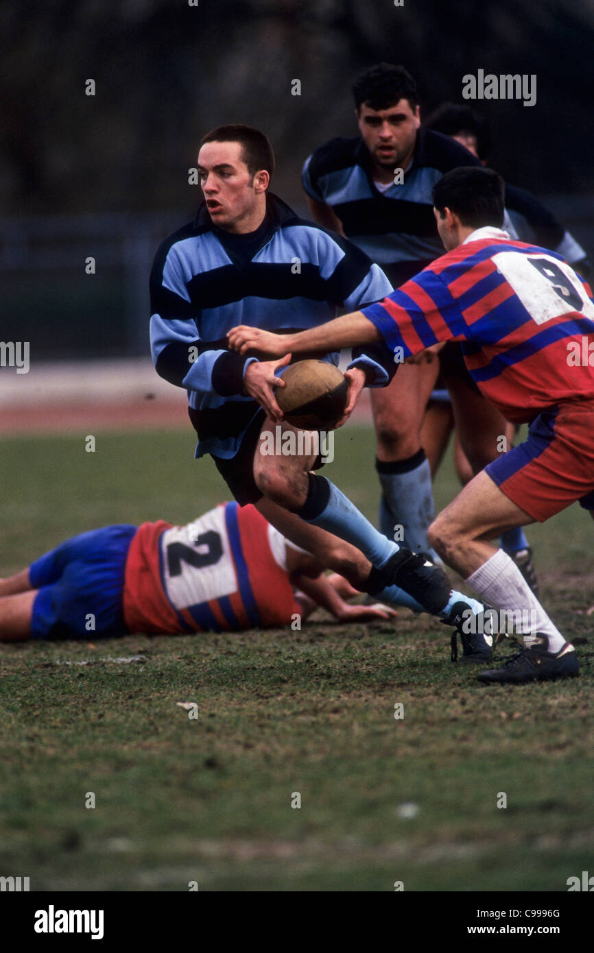 Rugby match action Stock Photo - Alamy