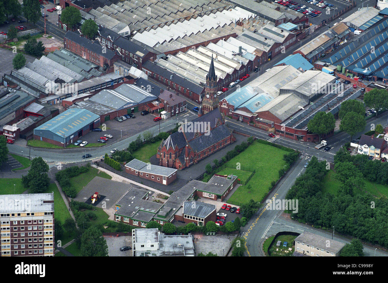 Aerial view of St Lukes Church in Upper Villiers Street Wolverhampton ...