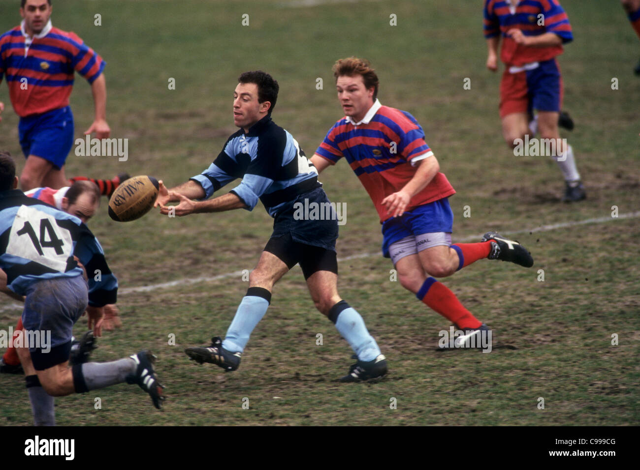 Rugby match action Stock Photo - Alamy