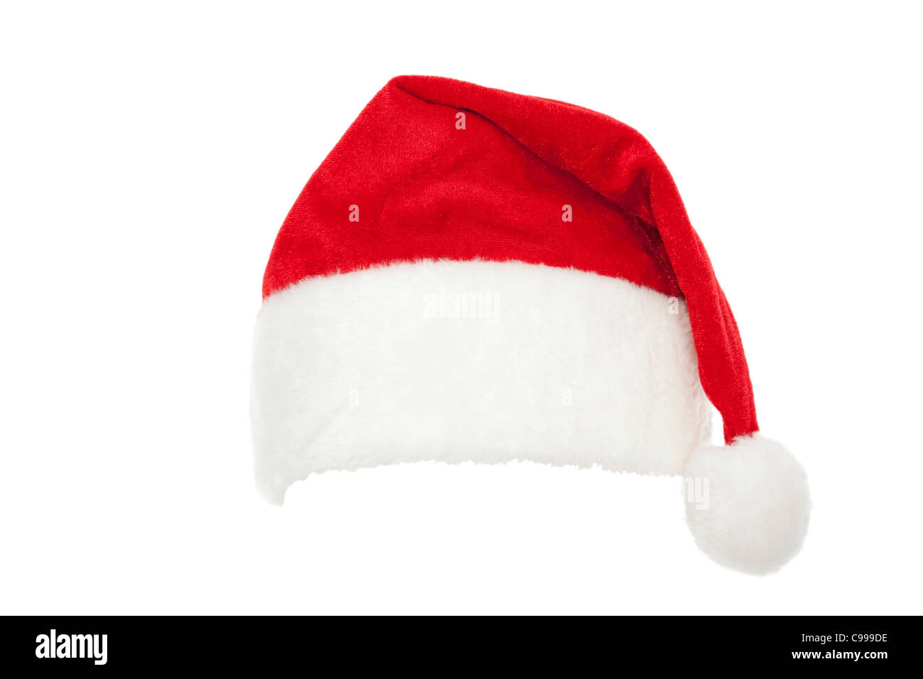 red cap Santa Claus on white background Stock Photo - Alamy
