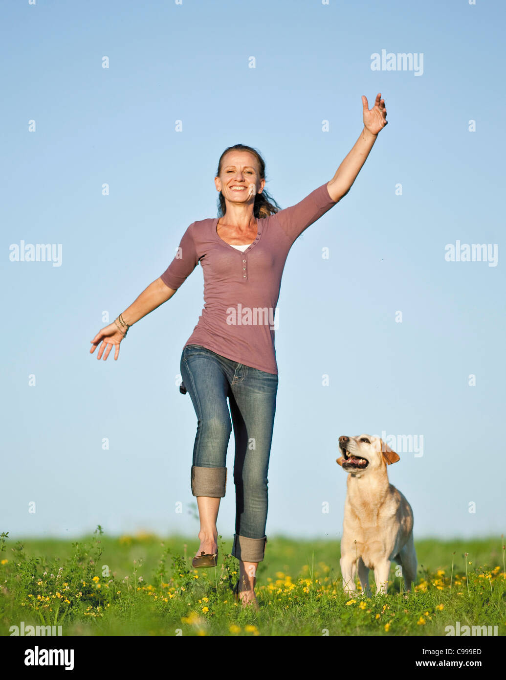 woman and Labrador Retriever Stock Photo - Alamy