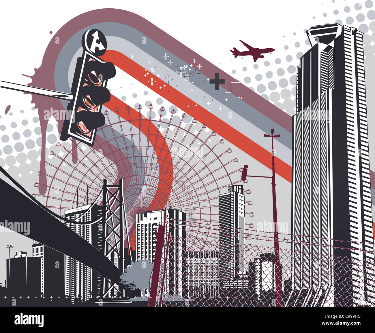 illustration of style urban background Stock Photo - Alamy