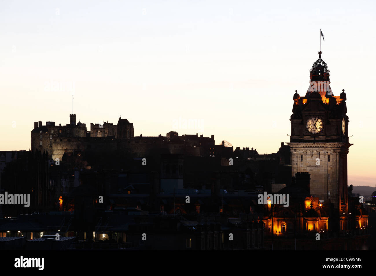 Edinburgh Castle sunset, Scotland, UK Stock Photo - Alamy