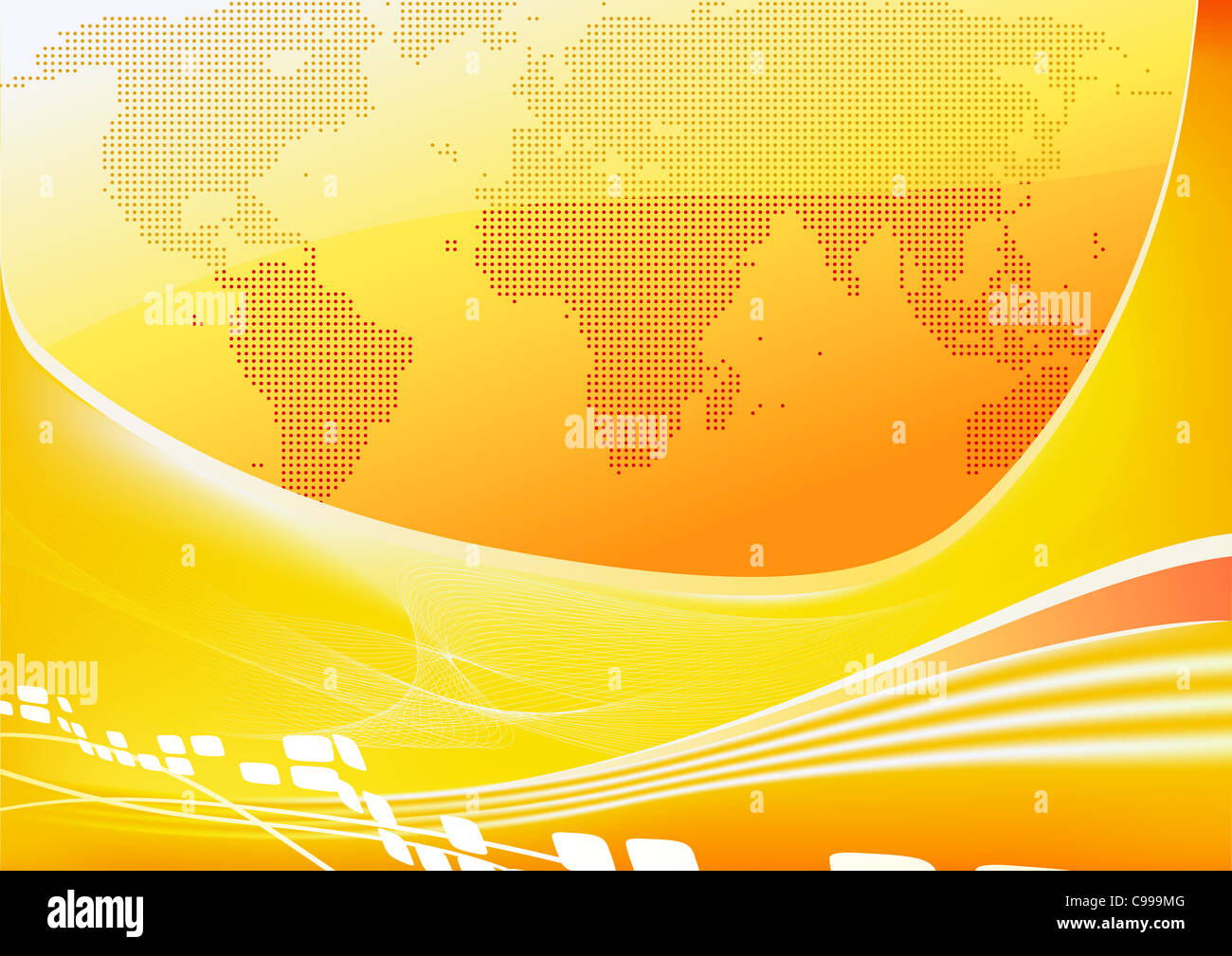 illustration of stylised orange world map background Stock Photo - Alamy