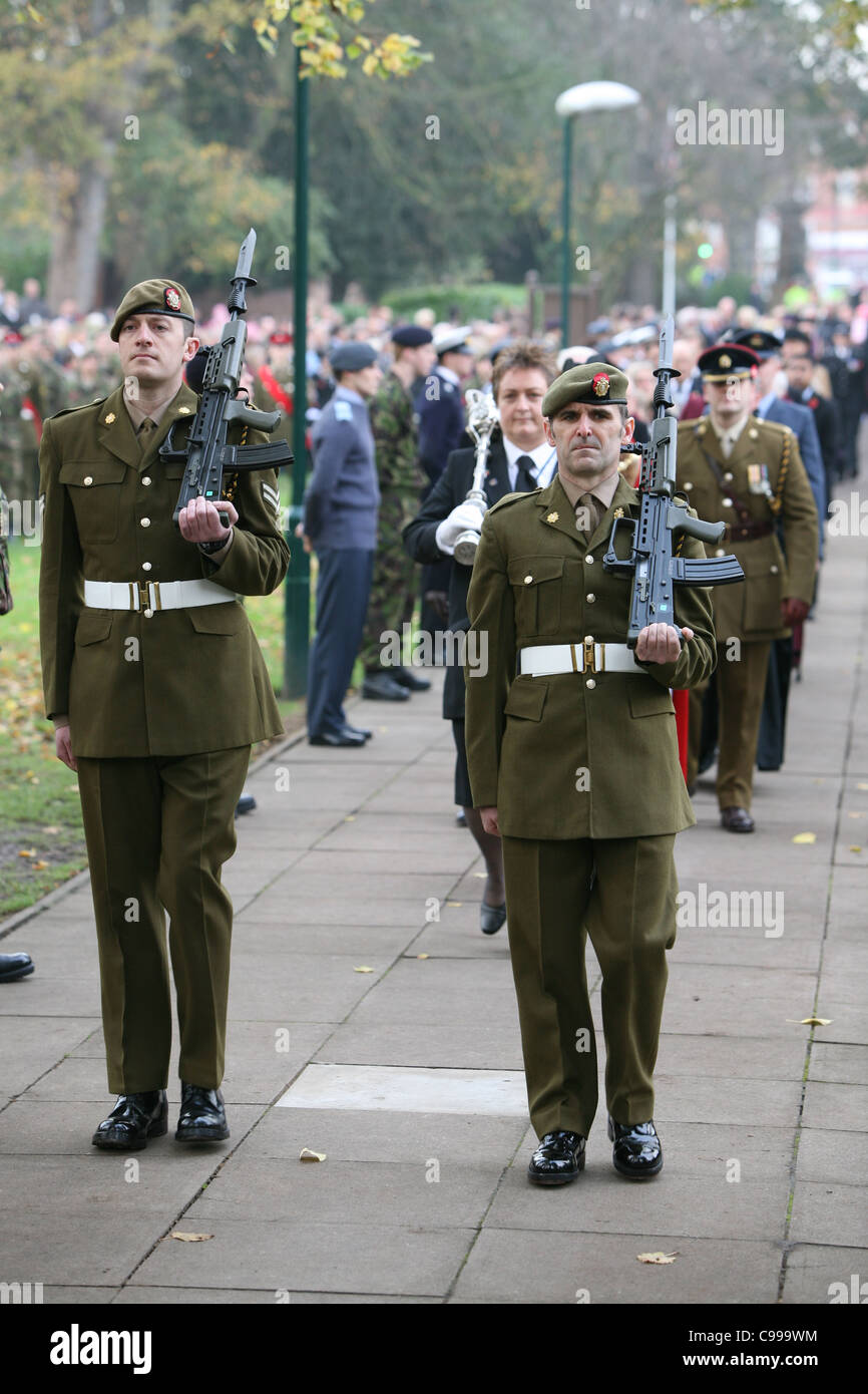 soldiers at a remembrance sunday ceremony Stock Photo - Alamy