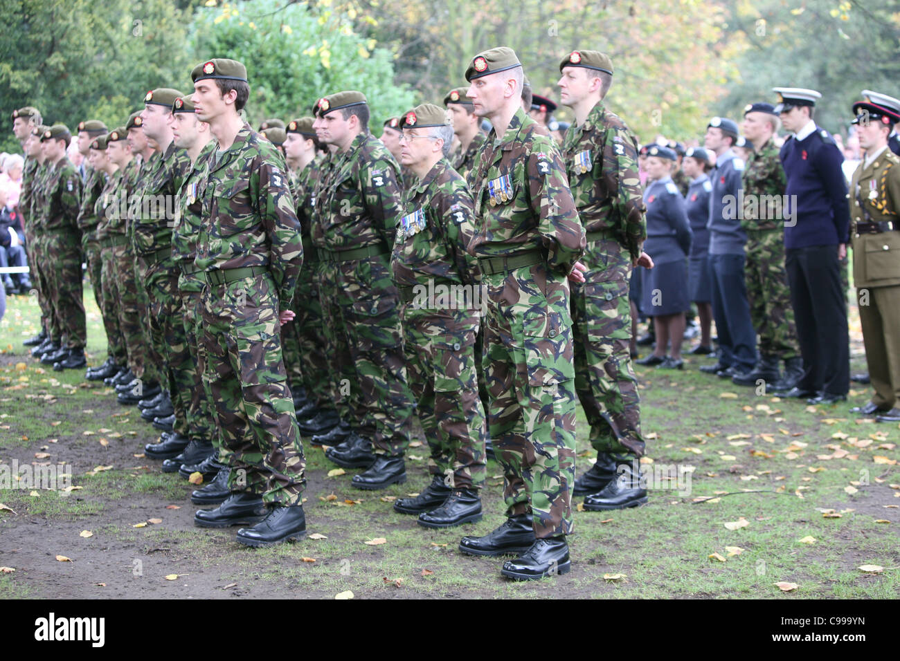 soldiers on parade at a remembrance day ceremony Stock Photo - Alamy