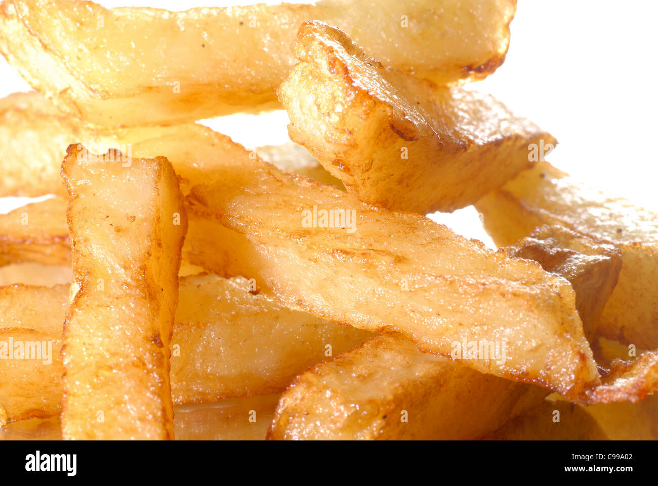 a stack of French Fries - close up Stock Photo - Alamy