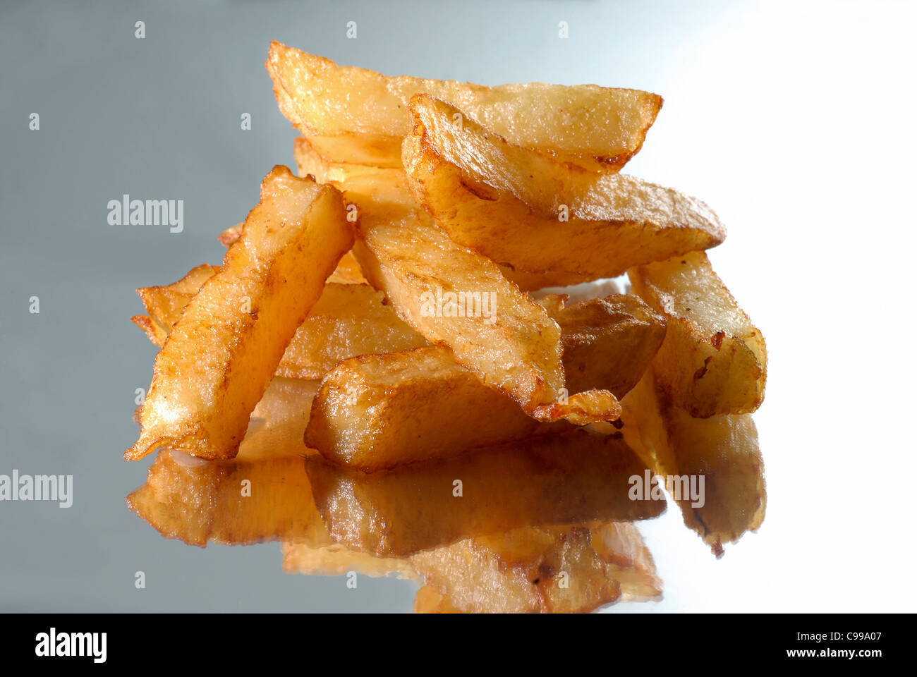 a stack of French Fries - close up Stock Photo - Alamy