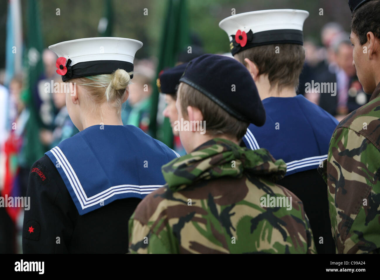 cadets at a remembrance sunday parade Stock Photo - Alamy