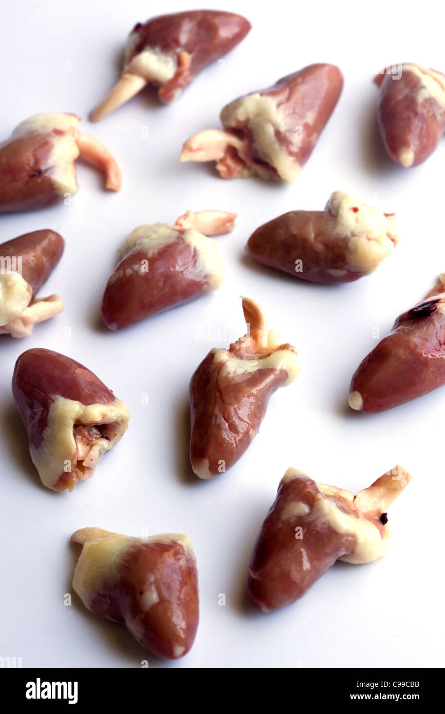 Raw Chicken Hearts - An example of the strange or weird food eaten by ...