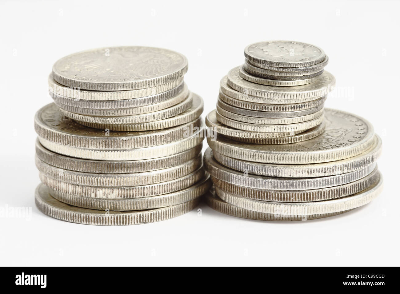 american ancient silver coins Stock Photo - Alamy