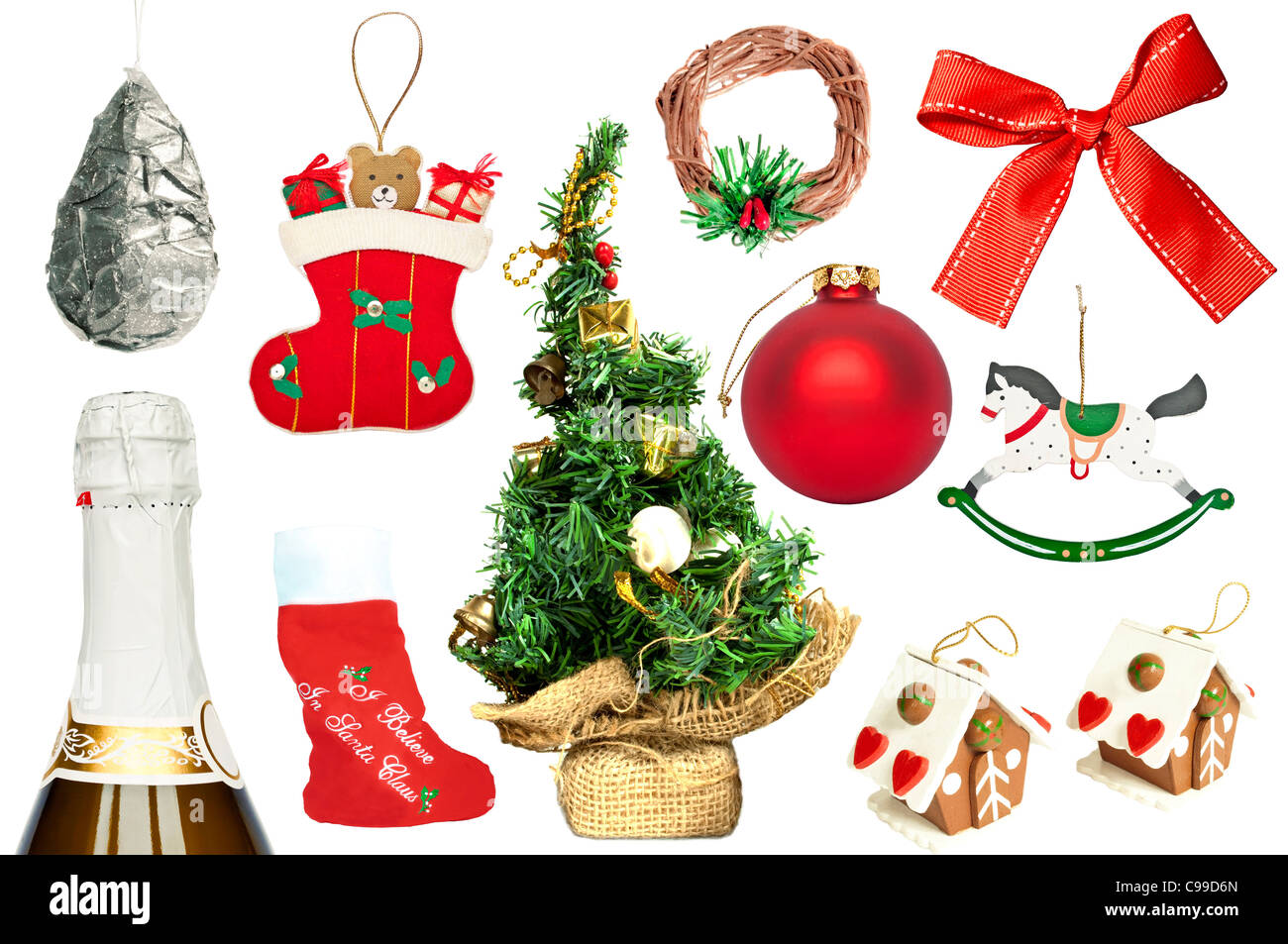 Set of various Christmas ornaments and objects Stock Photo - Alamy