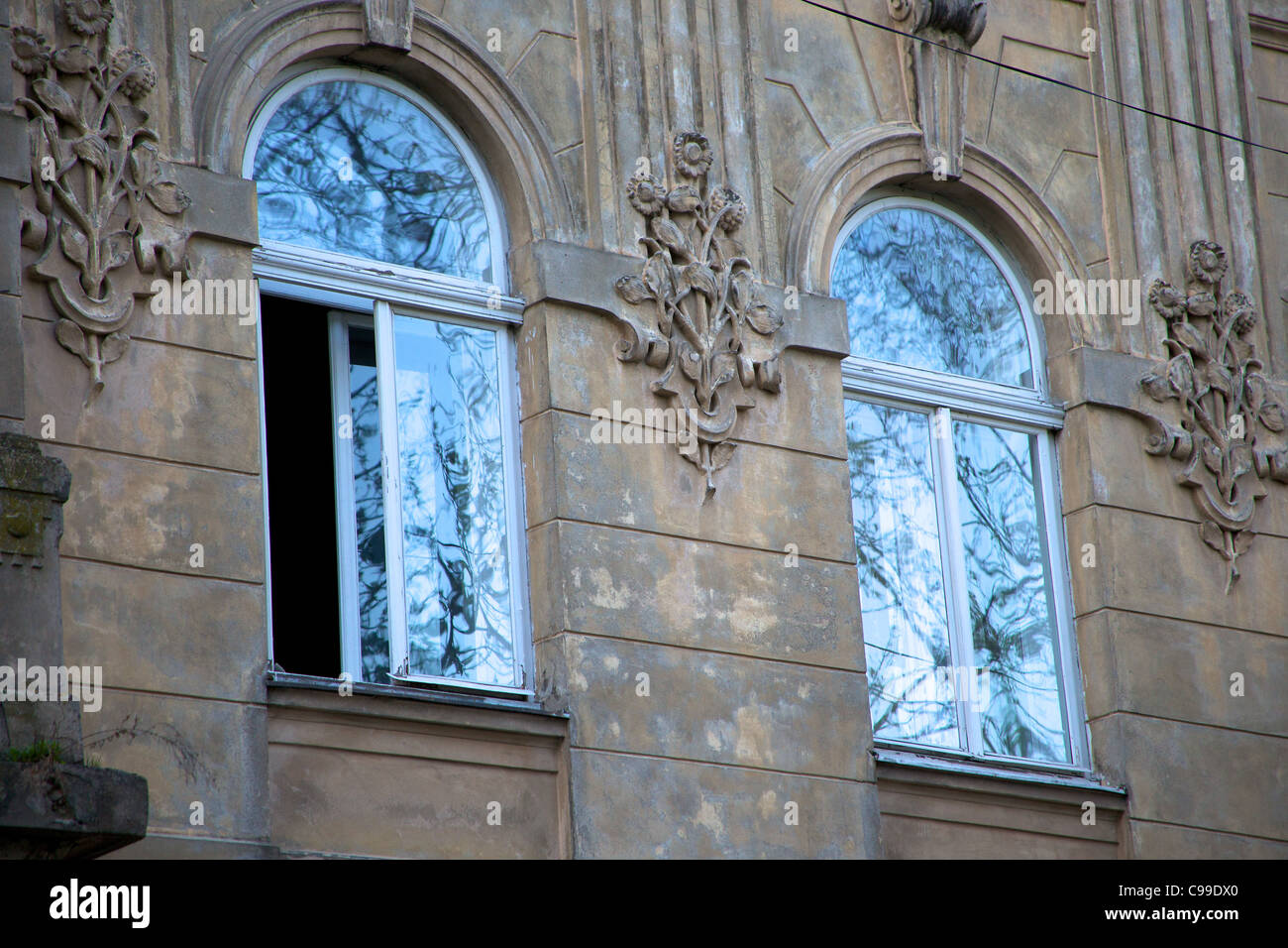Windows in L'viv, Ukraine Stock Photo - Alamy