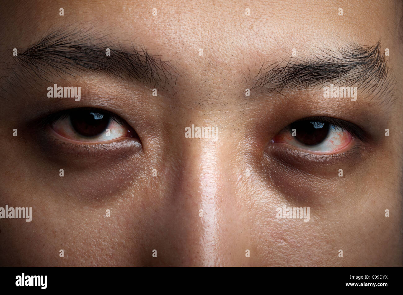 Close up male eyes. Insomnia in late night Stock Photo - Alamy