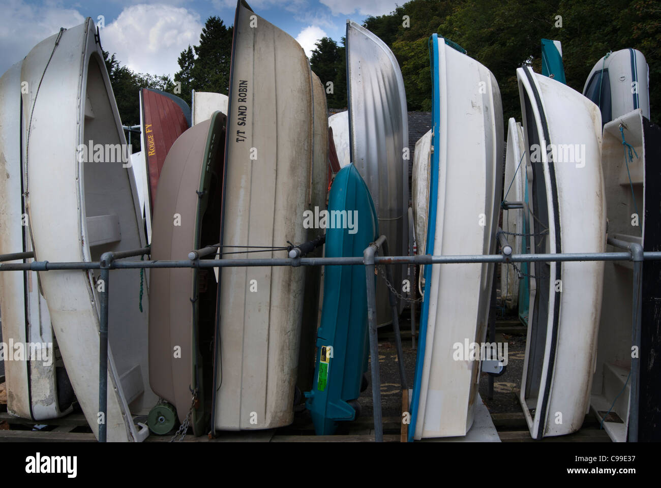 Rowing Boat's Storage at Fowey, Cornwall Stock Photo - Alamy