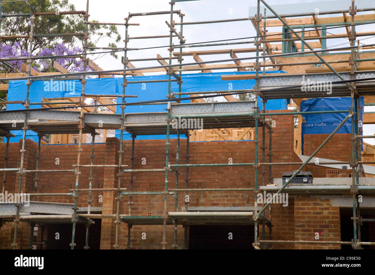 construction of new brick houses,sydney Stock Photo - Alamy