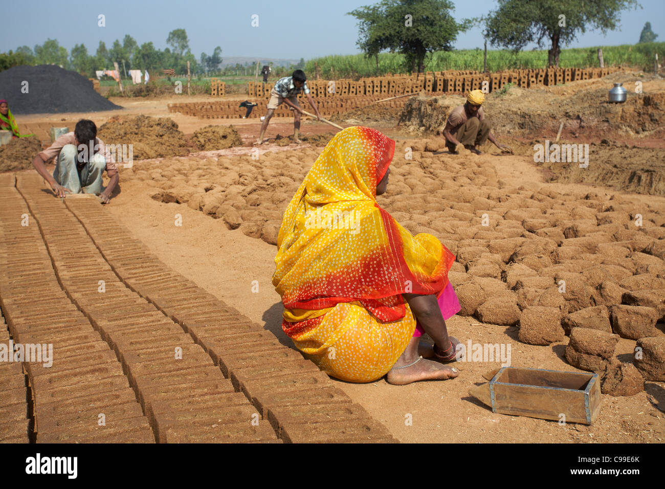 Brick factory, Madhya Pradesh, India Stock Photo - Alamy
