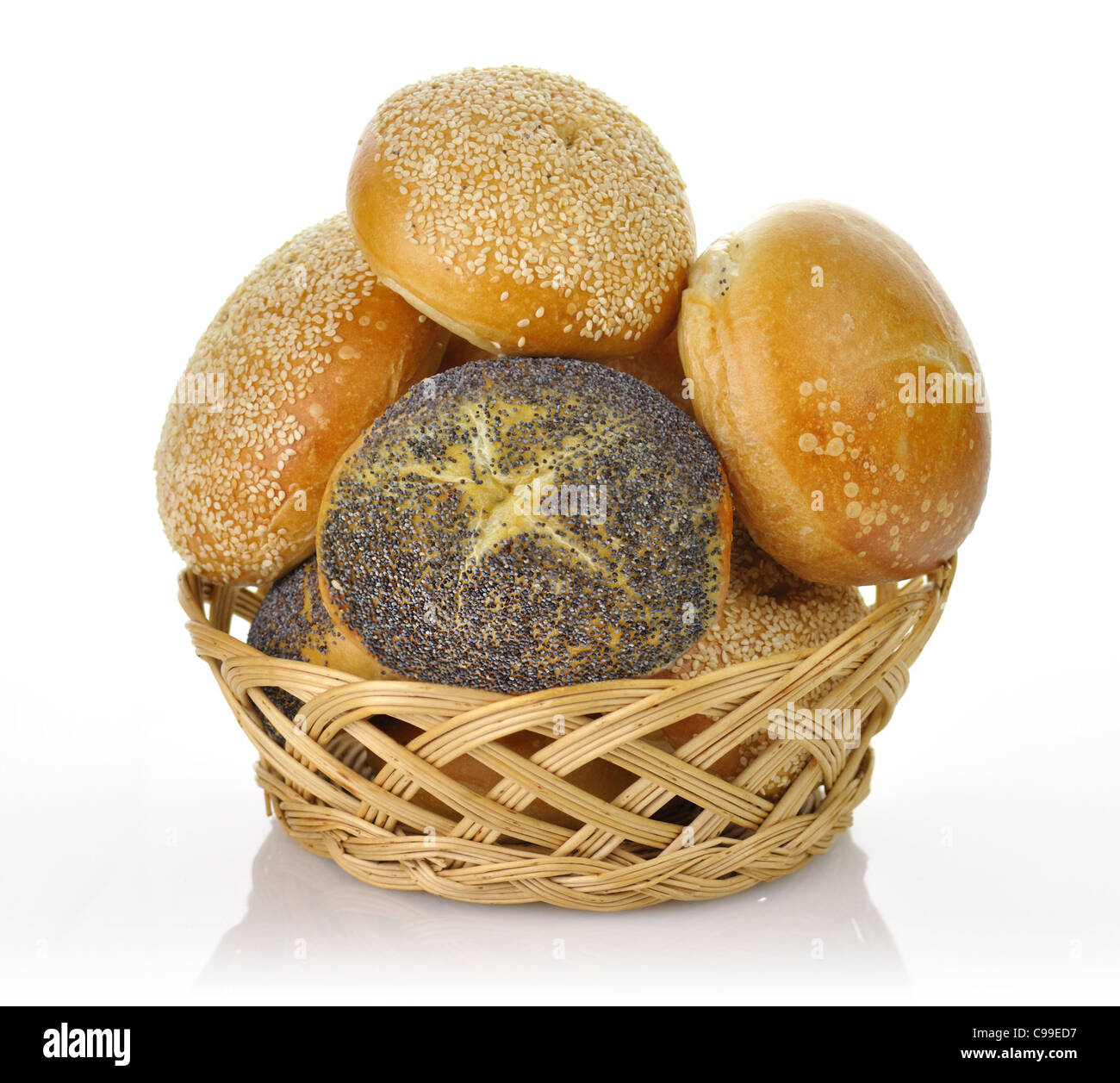 fresh breakfast rolls assortment in a basket Stock Photo - Alamy
