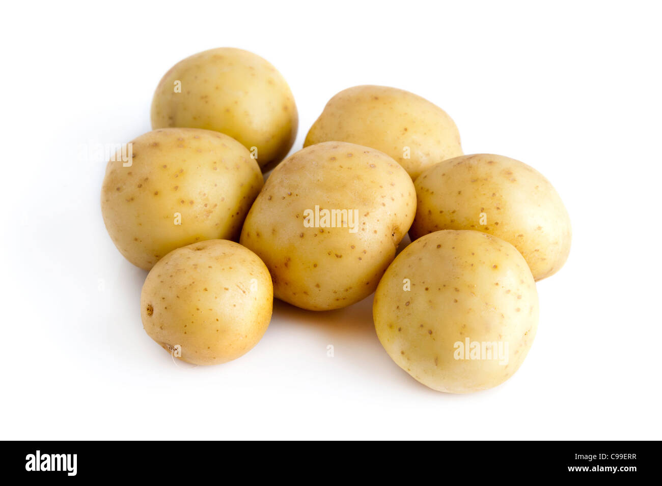 Seven potatoes isolated on a white background Stock Photo - Alamy
