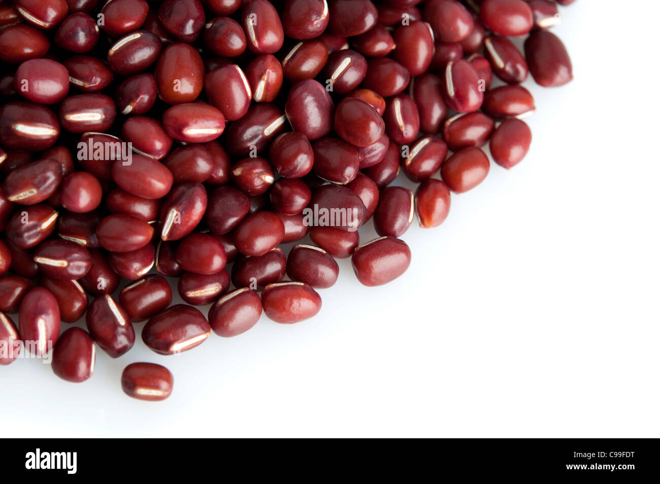 Organic Dried Adzuki Beans on white background Stock Photo - Alamy