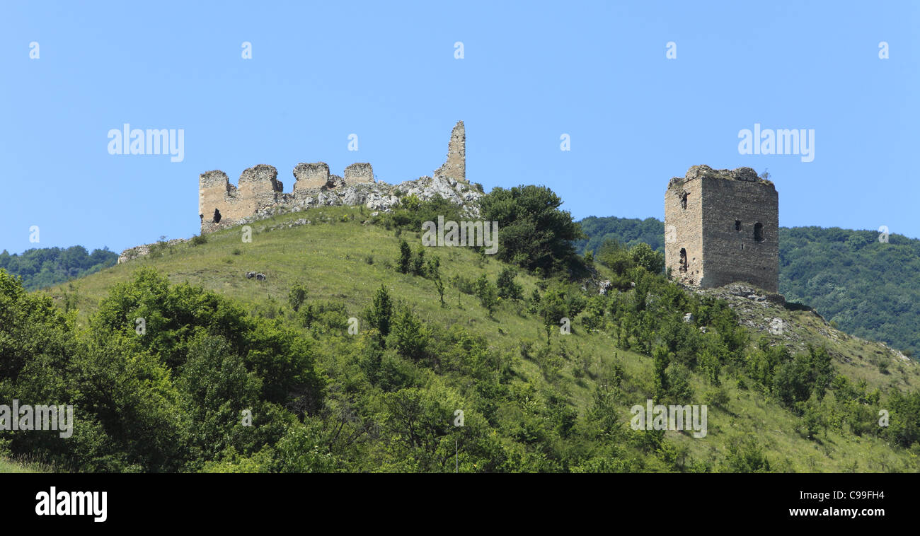 Image of Coltesti fortress.It was built in 13th century on a rocky ...