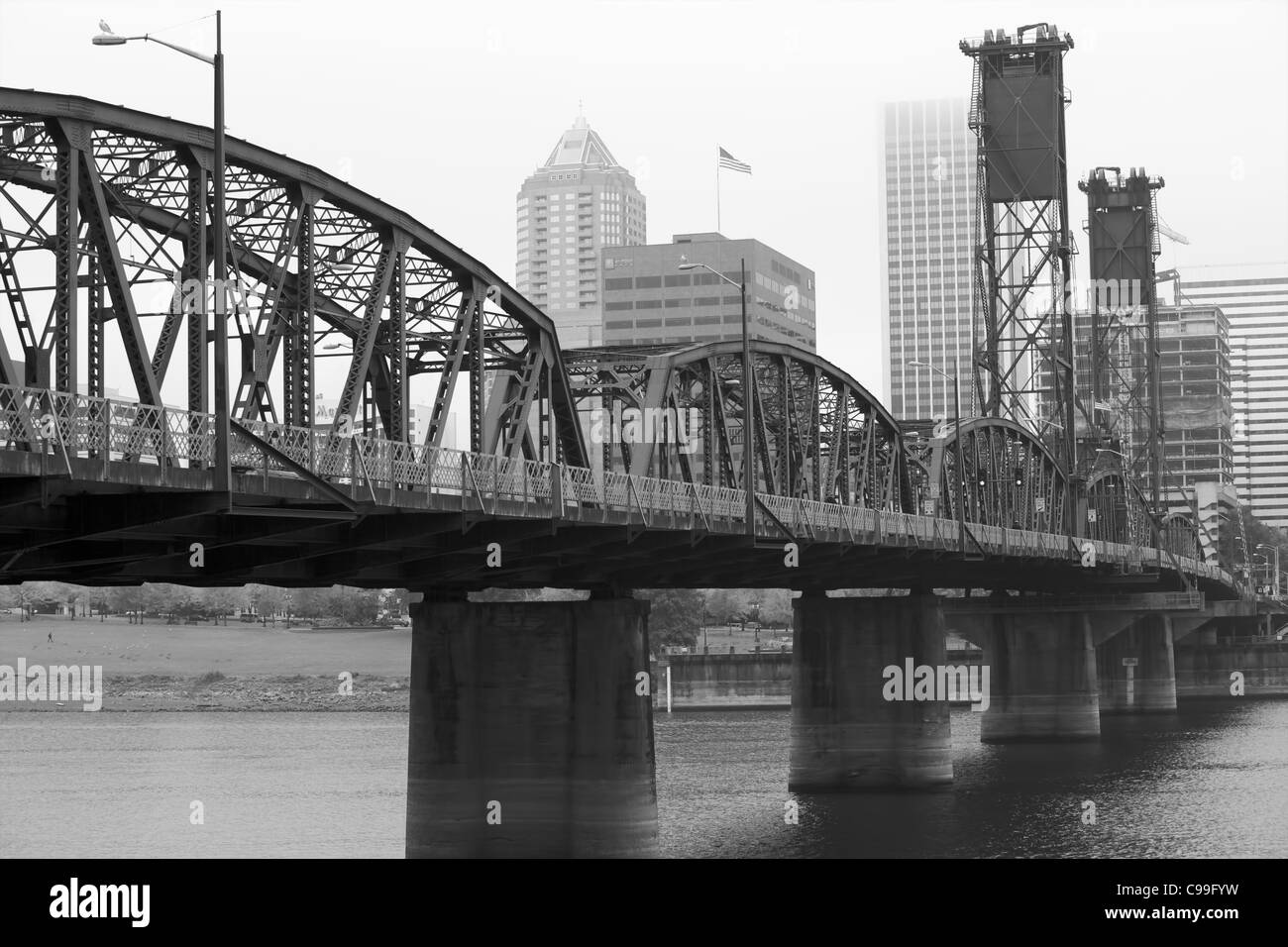 Hawthorne bridge view Black and White Stock Photos & Images - Alamy