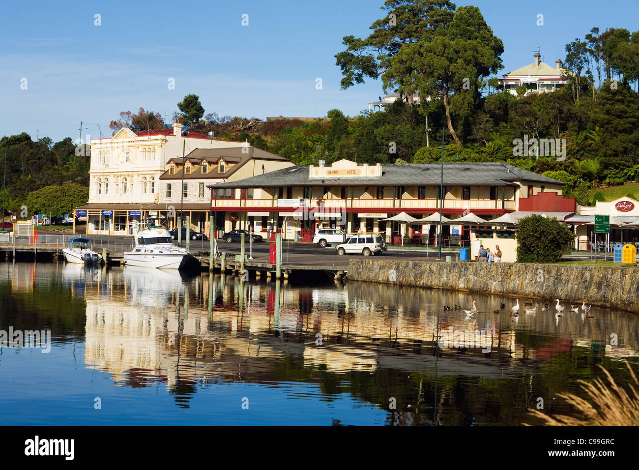 The harbour town of Strahan on Tasmania's west coast. Strahan, Tasmania ...