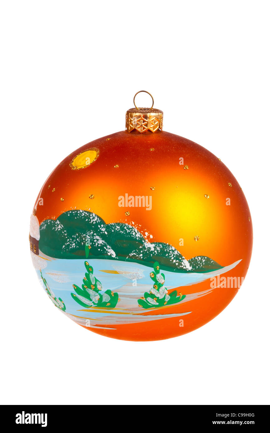 Christmas ball yellow new Cut Out Stock Images & Pictures - Alamy
