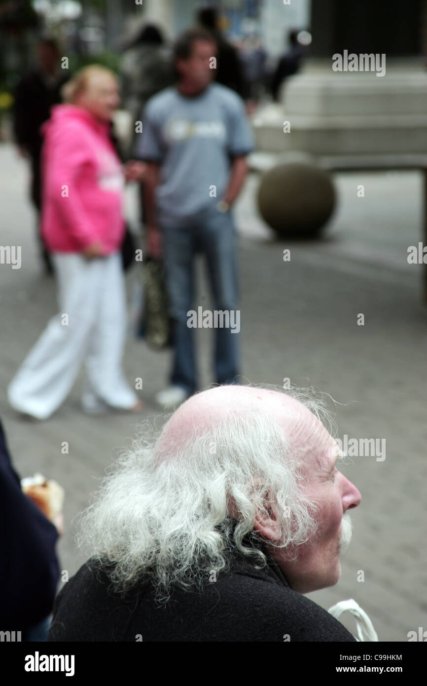 Elderly man in Manchester city centre, England, UK Stock Photo - Alamy
