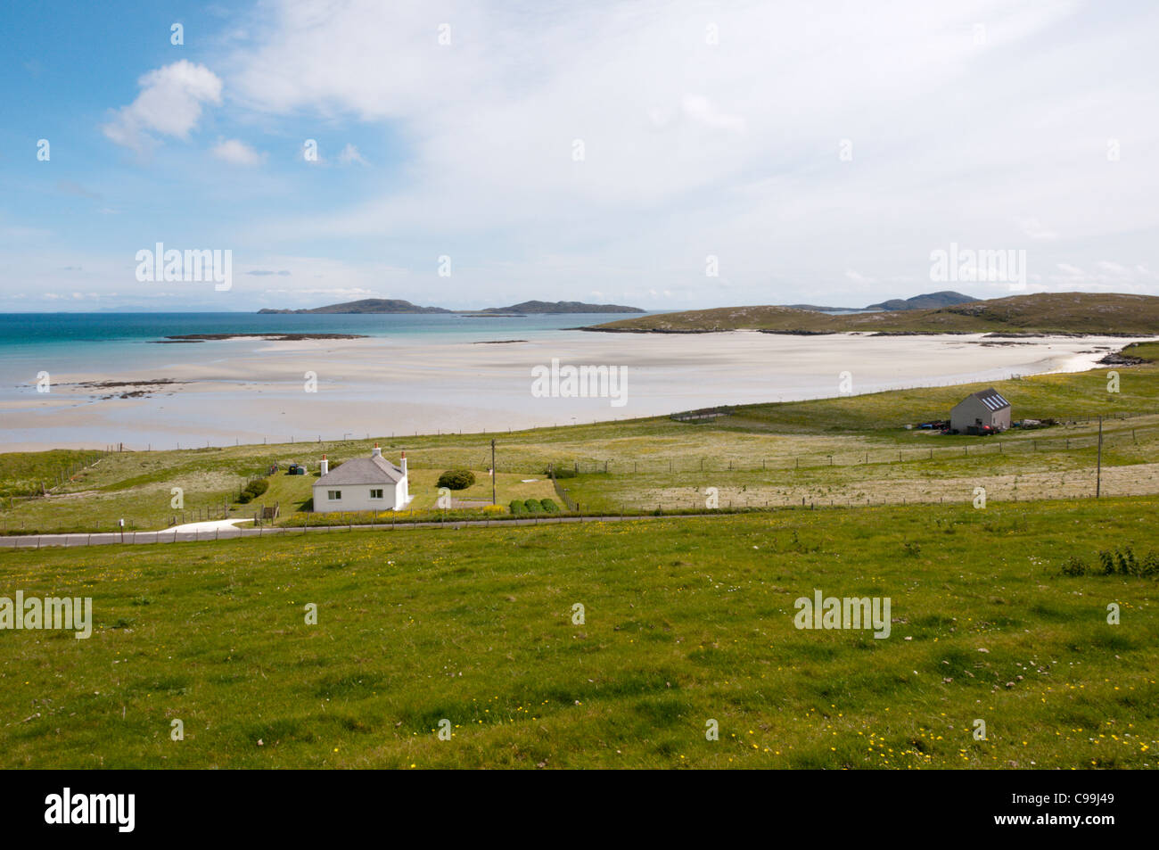 The small settlement of Eoligarry in the north of the Isle of Barra ...