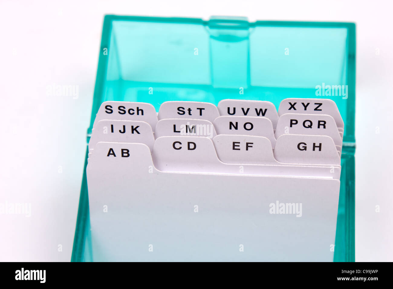 index folder organized by letters box type Stock Photo - Alamy