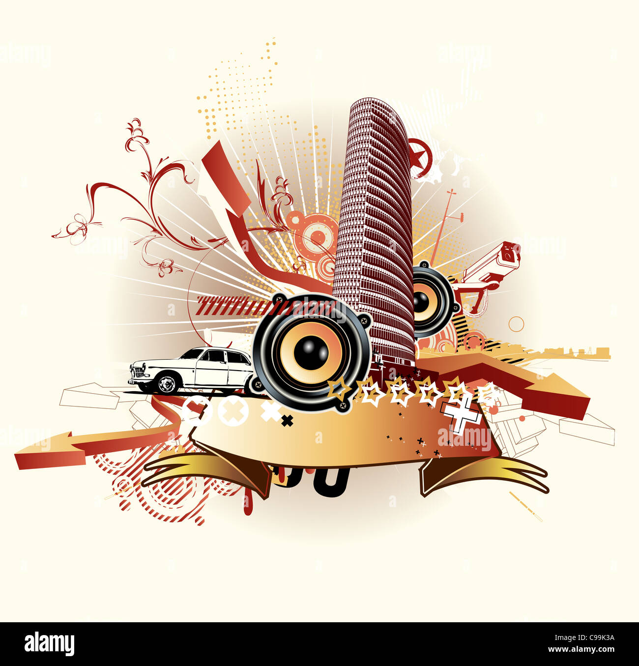 illustration of style urban background Stock Photo - Alamy